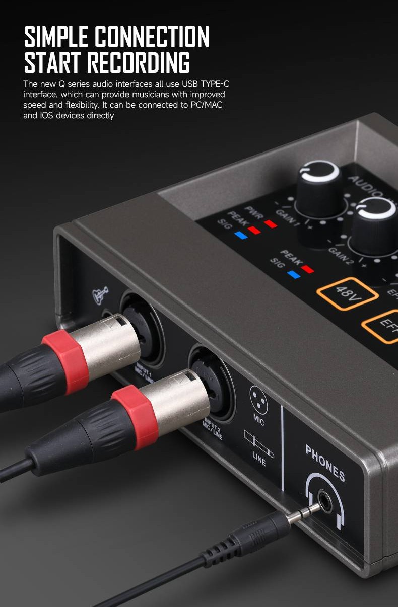 TEYUN Q-16 Audio Interface Sound Card with Monitoring,Sound Card For ...