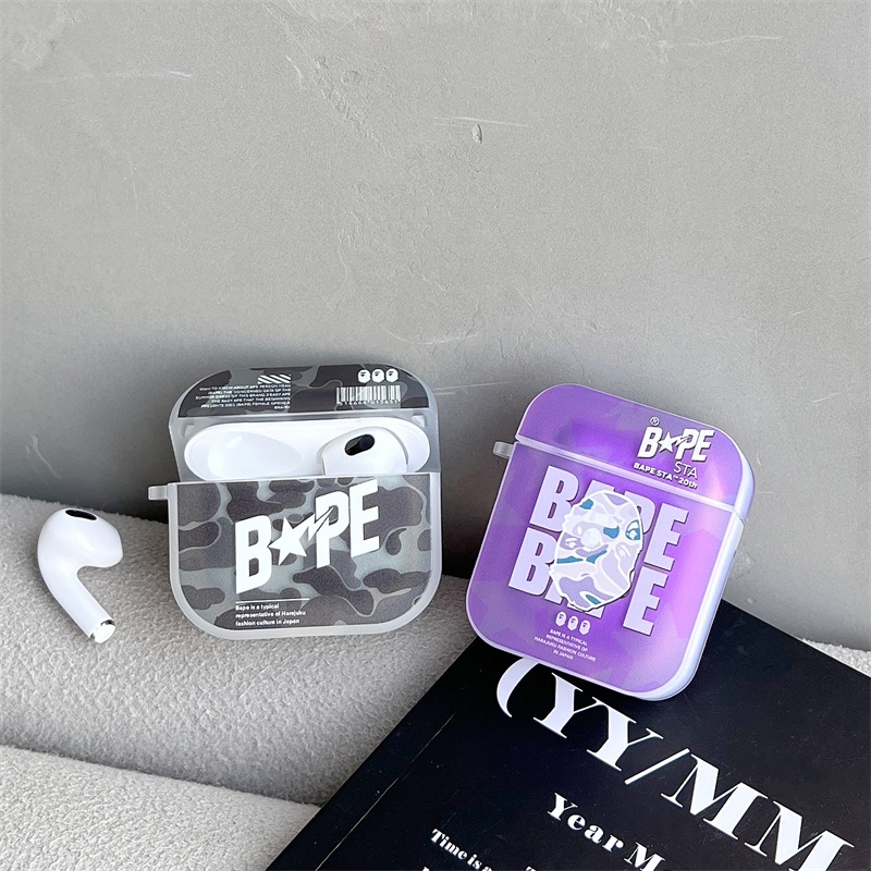 Fashion Bape Trendy Brand TPU Matte Airpods Case Compatible For Airpods ...