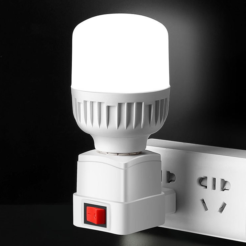 E27 Light Sockets Movable Screw Led Lamp Bulb Holder With Switch White ...