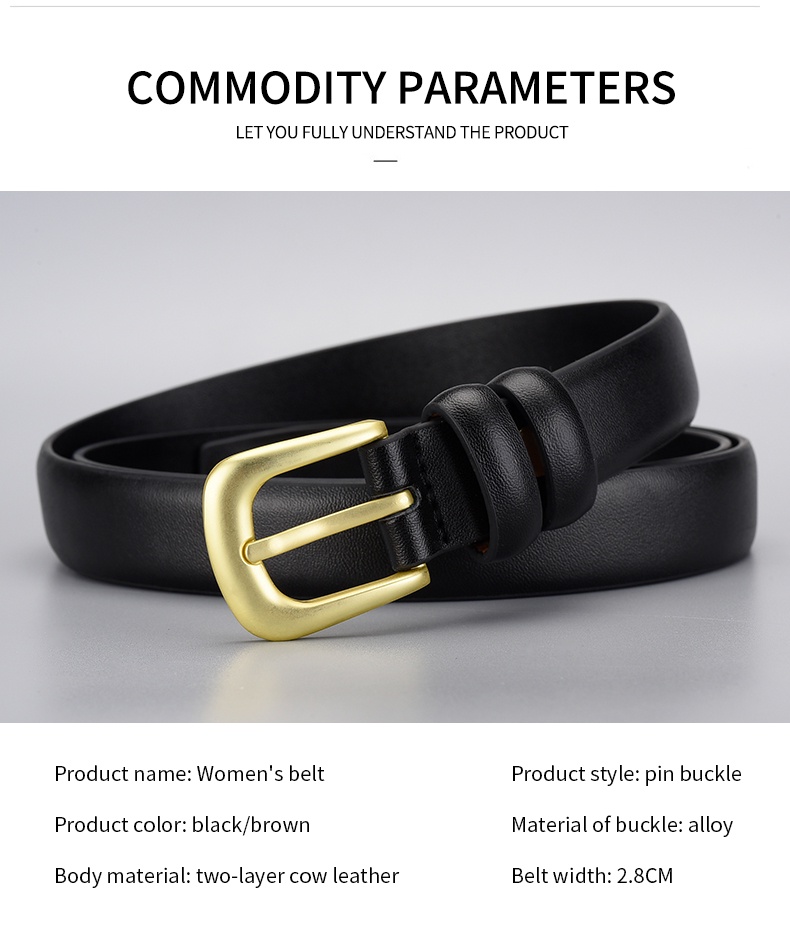 Baellerry Fashion Female Antique Metal Buckle Woman PU Leather Belt For ...