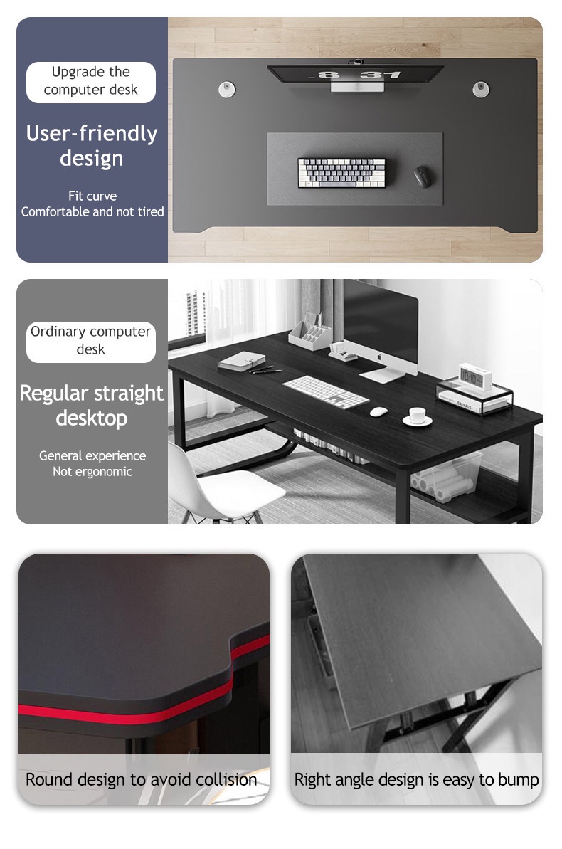 VOVOVA Gaming table 100/120/140cm computer set desk gaming desk table ...