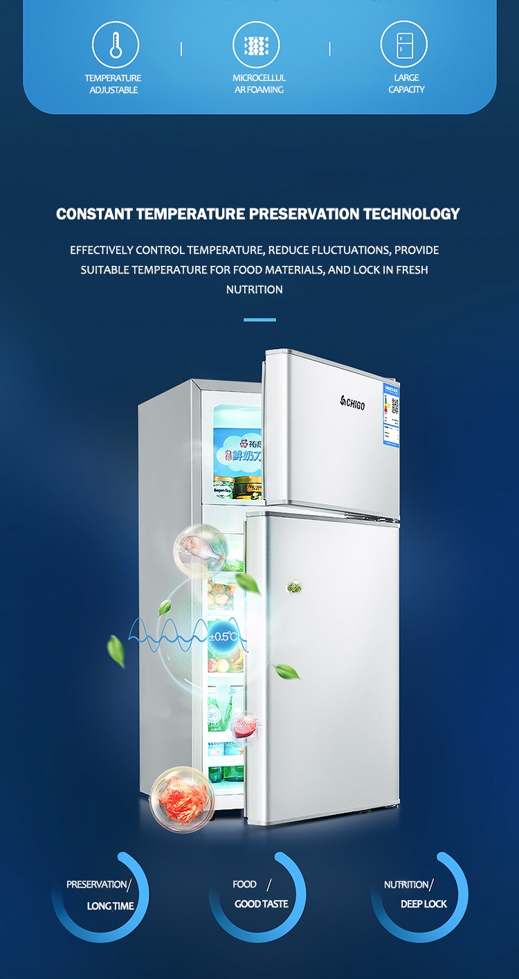 HANATEK Refrigerator With Freezer HD Inverter 2-Door Small Refrigerator ...