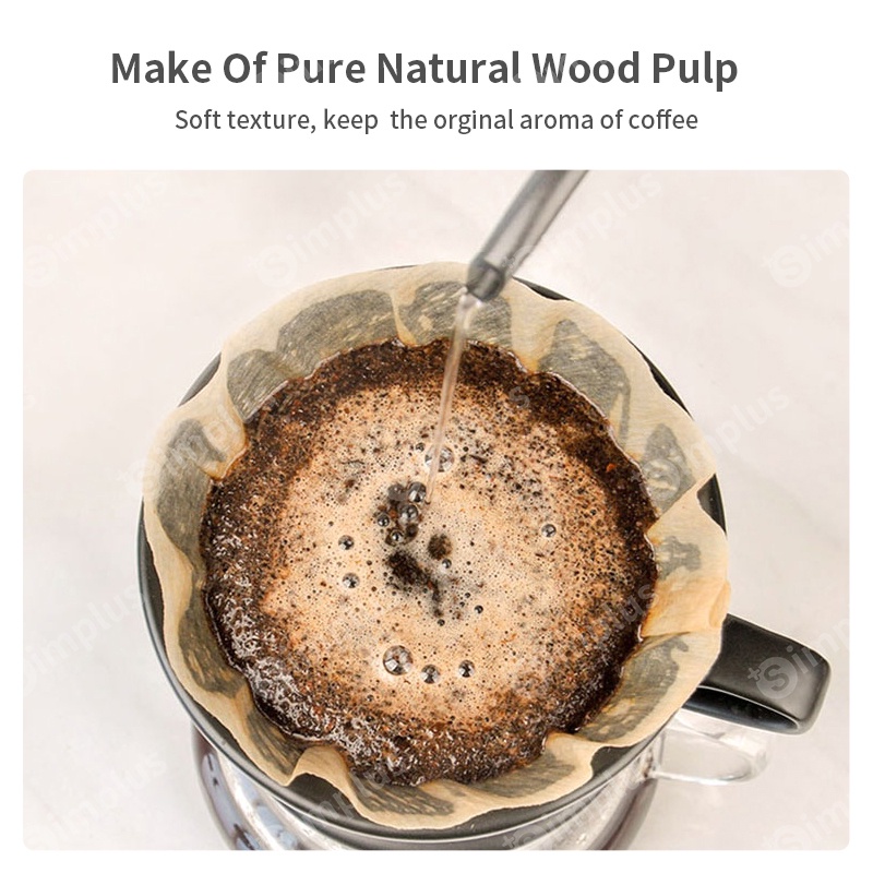 Simplus 40pcs Coffee Filters Coffee Paper Natural Unbleached Filters ...