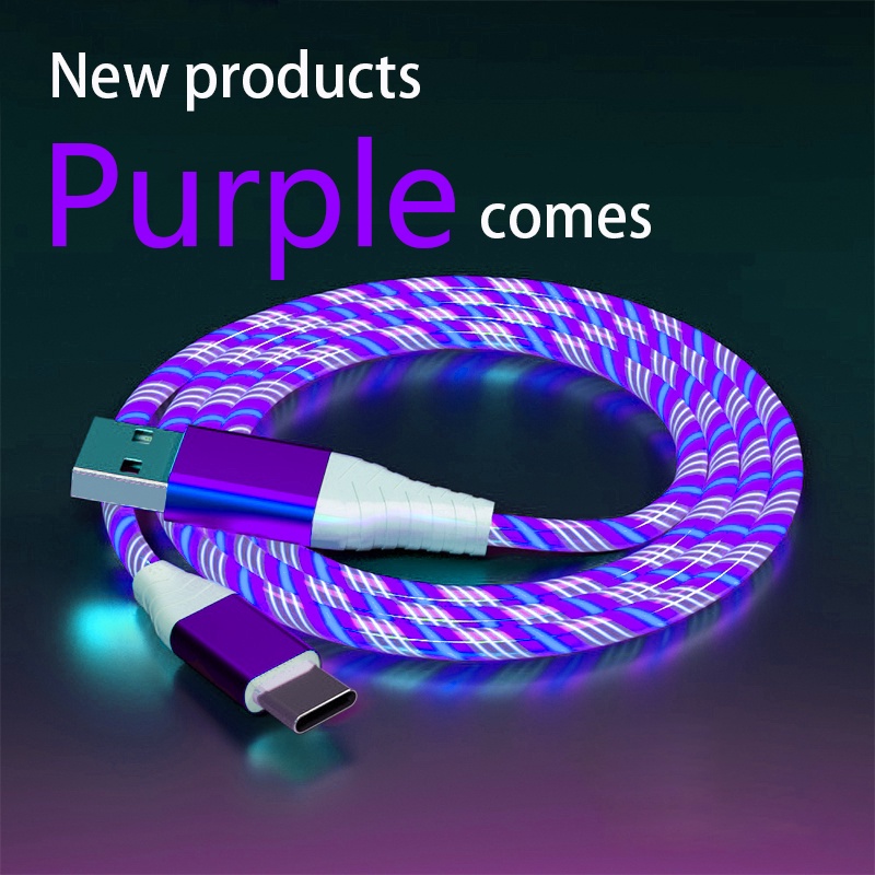 Streamer Light USB Cable LED Flowing Light Fast Charging Cable Car ...