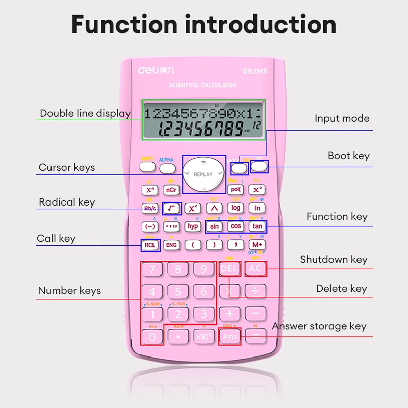 Deli Scientific Calculator Function Plus Calculator Multifunction ...