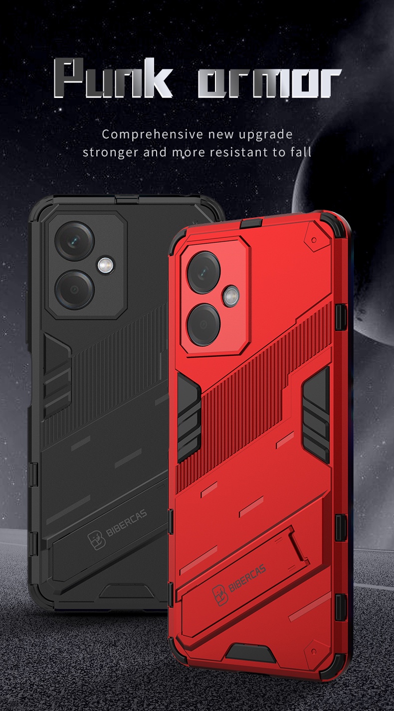 LENUO Cyberpunk Style Phone Case For Poco X5 Pro X4 Gt M4 Pro 5g M5 4g Case With Folding Hidden ...