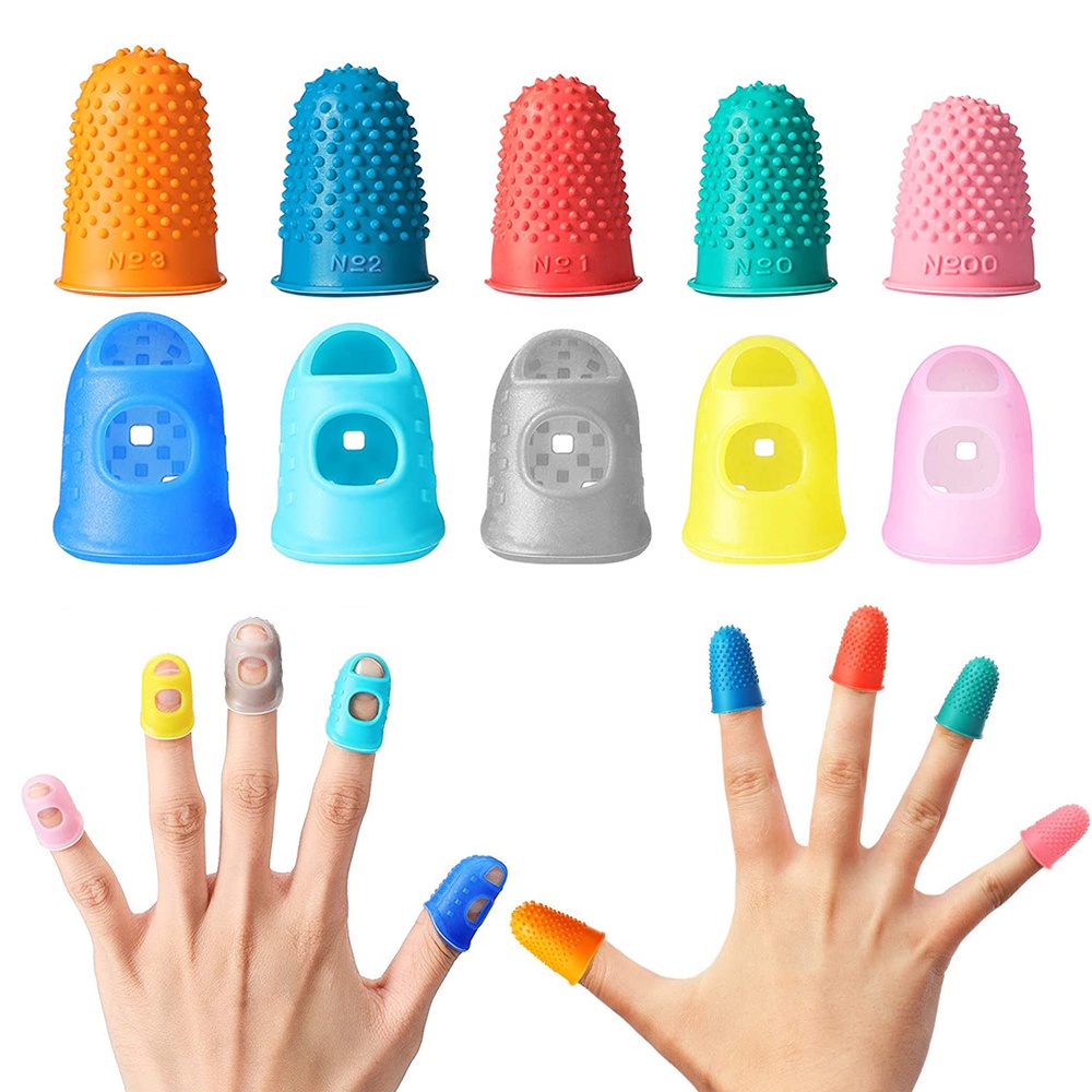 5/10pcs Rubber Finger Sleeve Sewing Rubber Sleeve Silicone Finger ...