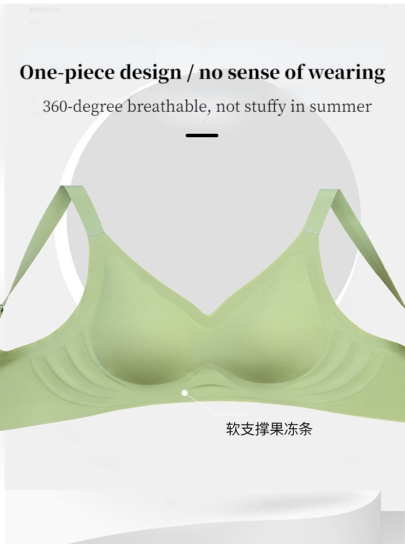 Women's Bra Seamless Latex Jelly Strip Support Underwear 34-40ABC Cup ...