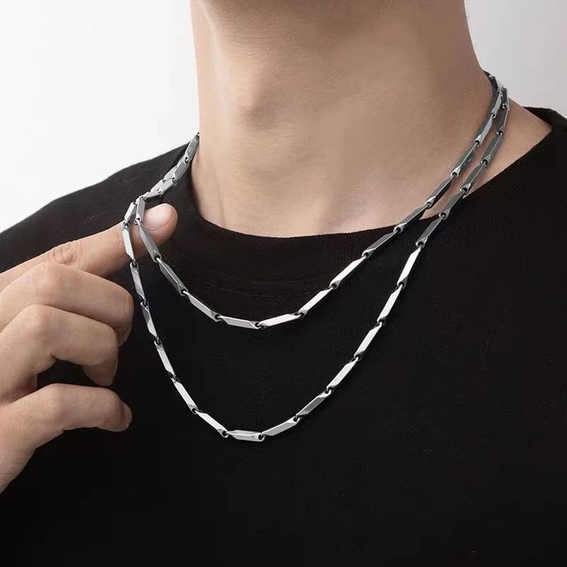 Necklace for Man Titanium Steel Non-fading Necklace Men's and Women's ...