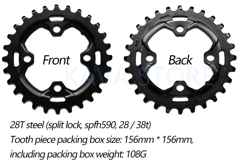PROWHEEL Mountain Bike Chainring 26T 28T 36T 38T Crowns 64BCD 104BCD ...