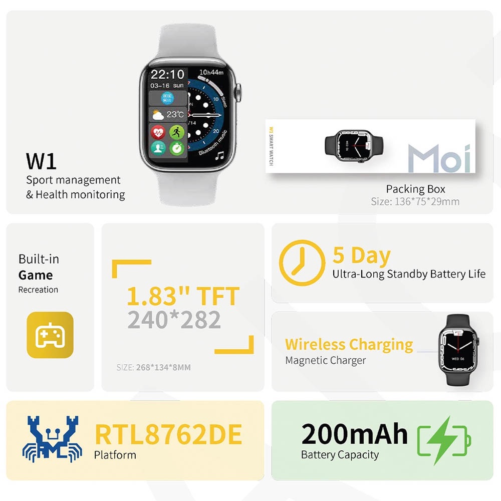 Infinix - Moi W1 Smart Watch | 1.83" TFT 240*282 | RTL8762DE Platform ...