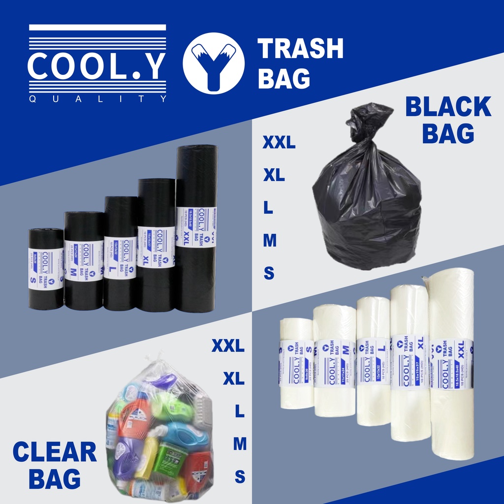 COOL.Y Trash Bag Biodegradable Trash bag Garbage bag Black (Small ...