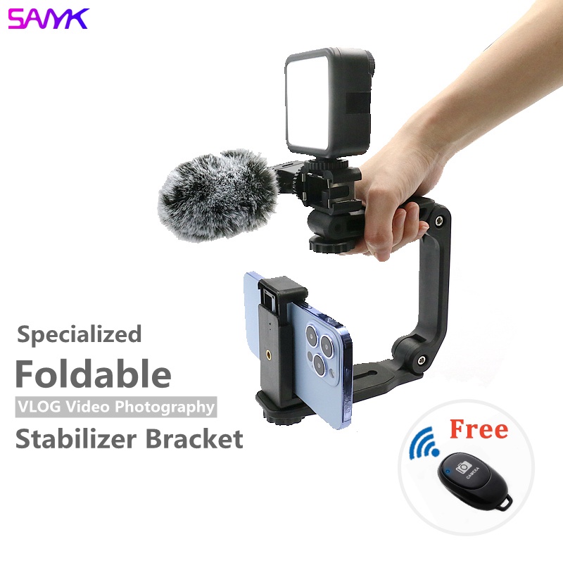 SANYK Folding Vlog Starter Kit U-shaped Vlogging Phone Holder Mobile ...