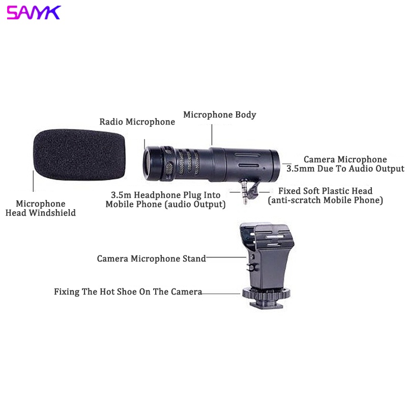 SANYK Folding Vlog Starter Kit U-shaped Vlogging Phone Holder Mobile ...