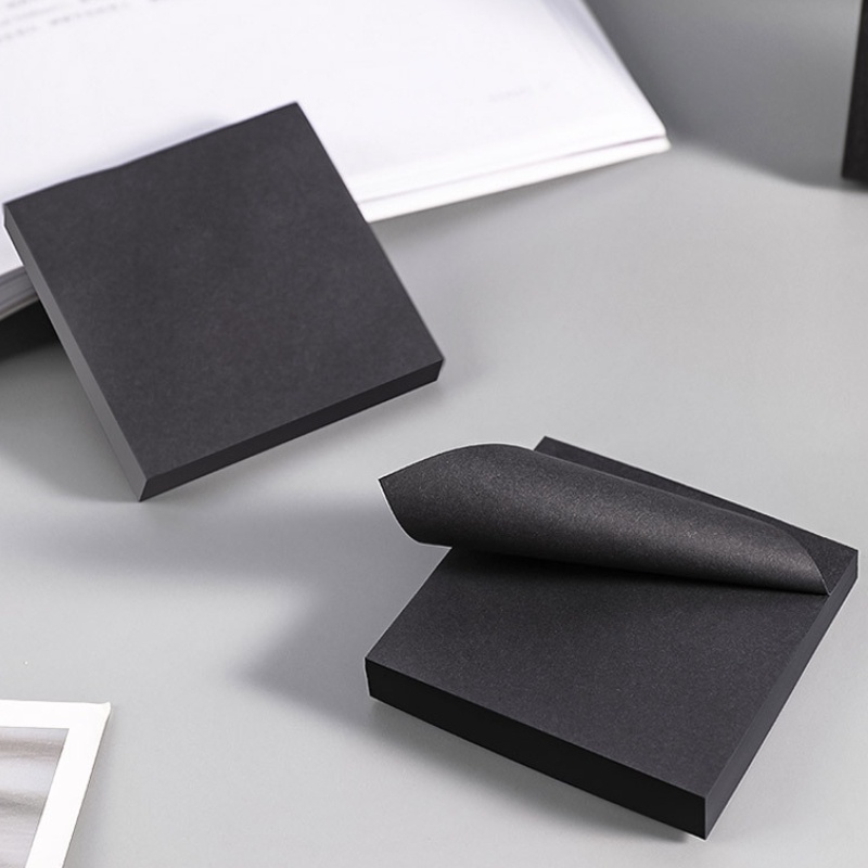 50sheets Creative Black Simple Sticky Note Student Pure Black Message ...