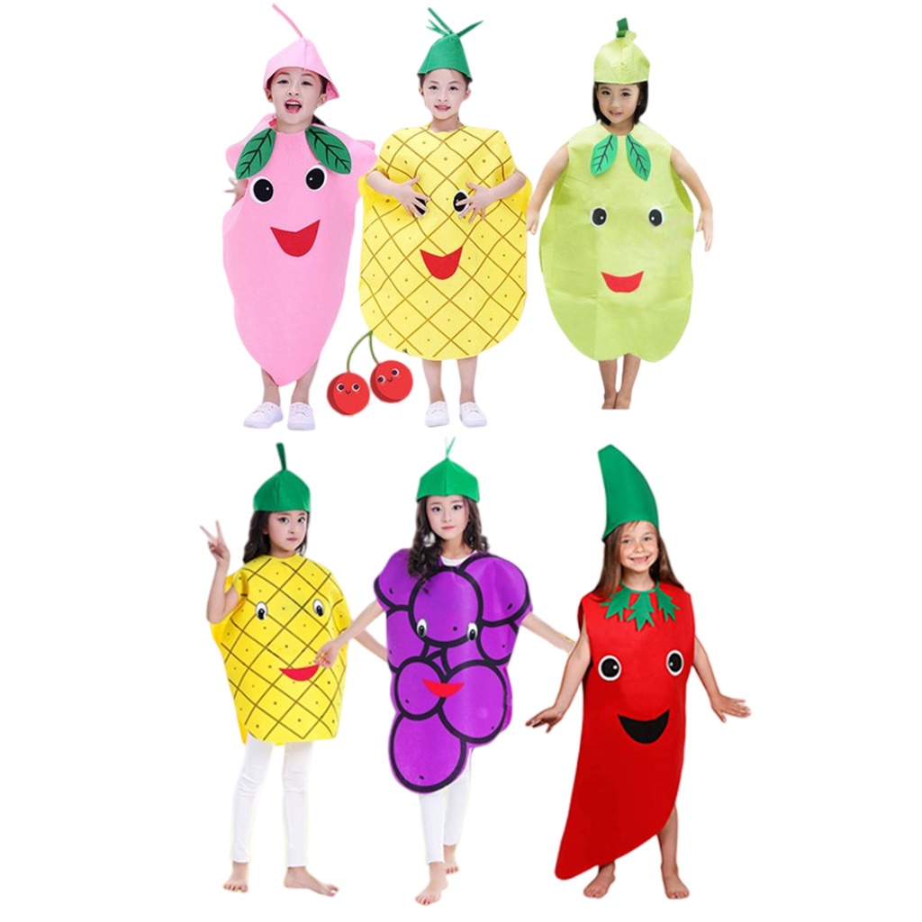 Fruit Vegetable Cosplay Costume Grape Peach Kids Cute Suit Stage Performance Costume | Shopee ...