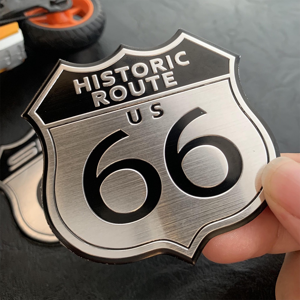 3D Motorcycle HISTORIC ROUTE 66 ROAD Embleem Badge SRX Sticker Decal ...
