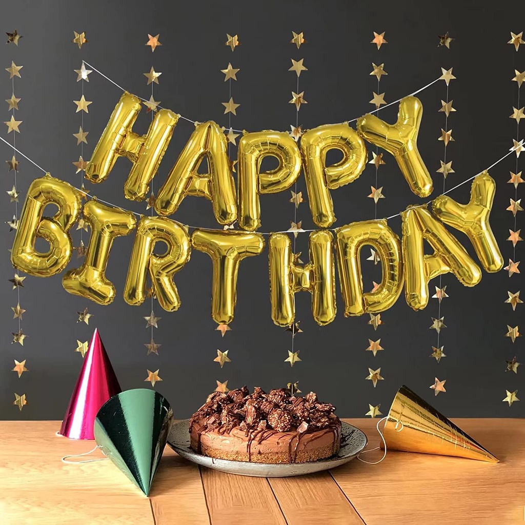 Inflatable Happybirthday Balloon Foil Letters Party Decorations Star ...