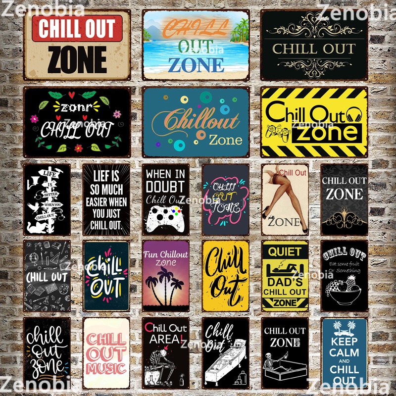 2024 Metal Decor Chill Out Zone Metal Signs Vintage Tin Signs Keep Calm ...