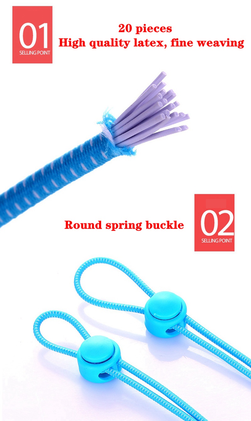 1 Pair No Tie Elastic Shoelaces 23 Colors Stretch Lock Lazy Laces For ...