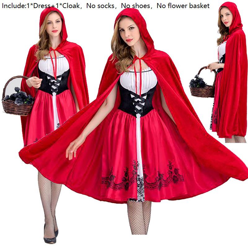 Adult Little Red Riding Hood Costume Adult Cosplay Dress Fancy Party ...