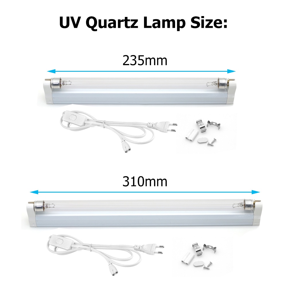 UV Sterilizer 8W/6W 220V EU Plug Disinfection UV Light Home Portable T5 ...