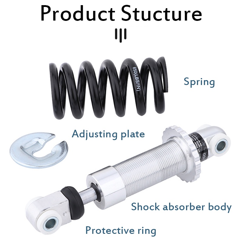 KS Bicycle Rear Shock Absorber 650 Pound Bike Suspension Spring Shock ...