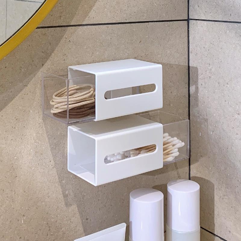 Two-way Drawer Clear Storage Boxes / Wall Hanging Nail-Free Space ...