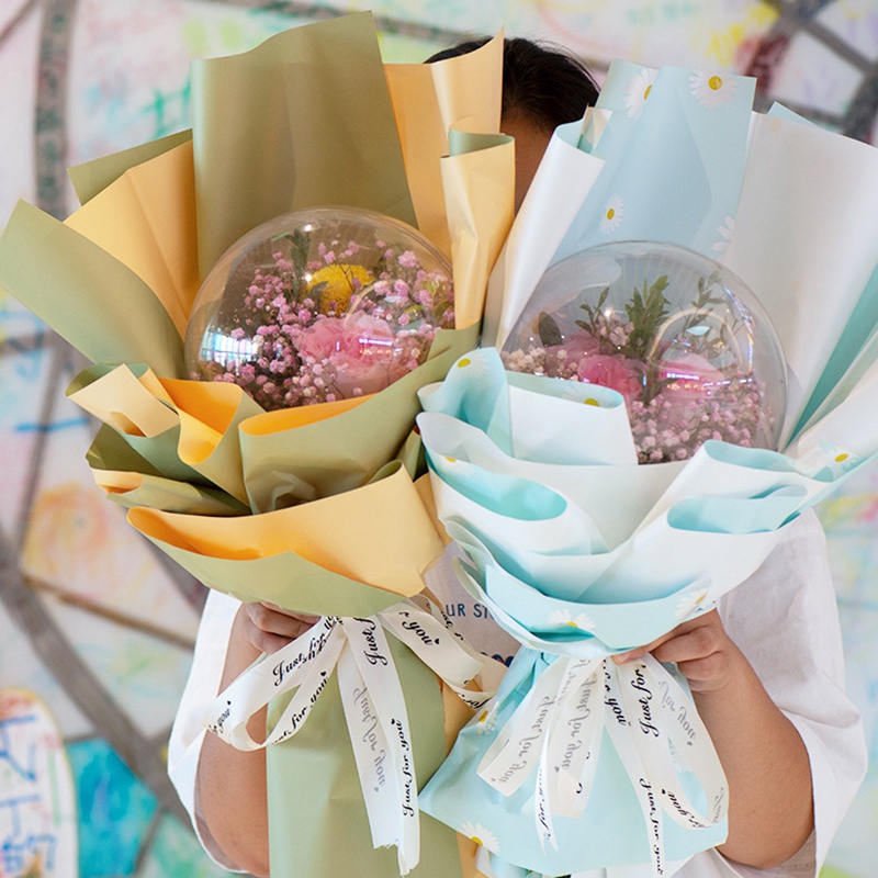 Romantic Flower Packaging Box DIY Plastic Transparent Bouquet Ball Girl ...