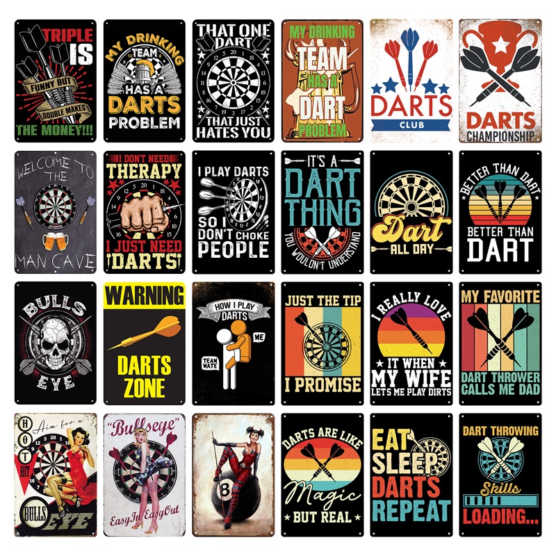 2024 Vintage Darts Game Signs Vintage Metal Posters Tin Signs Vintage ...