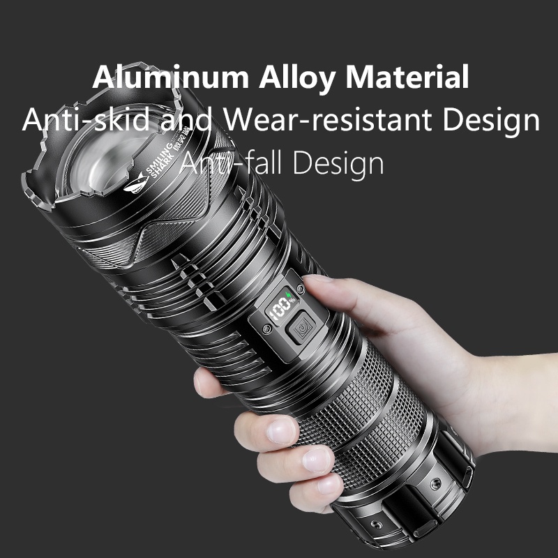 Smiling Shark SD5990 Powerful Flashlight Led M77.2 10000LM Strong Light ...