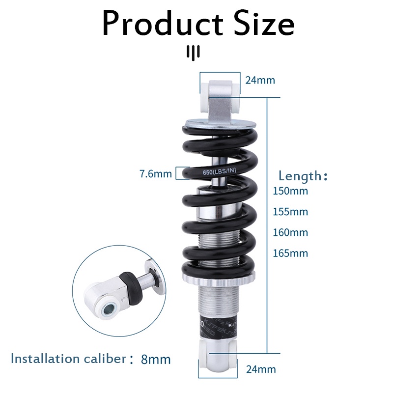 KS Bicycle Rear Shock Absorber 650 Pound Bike Suspension Spring Shock ...