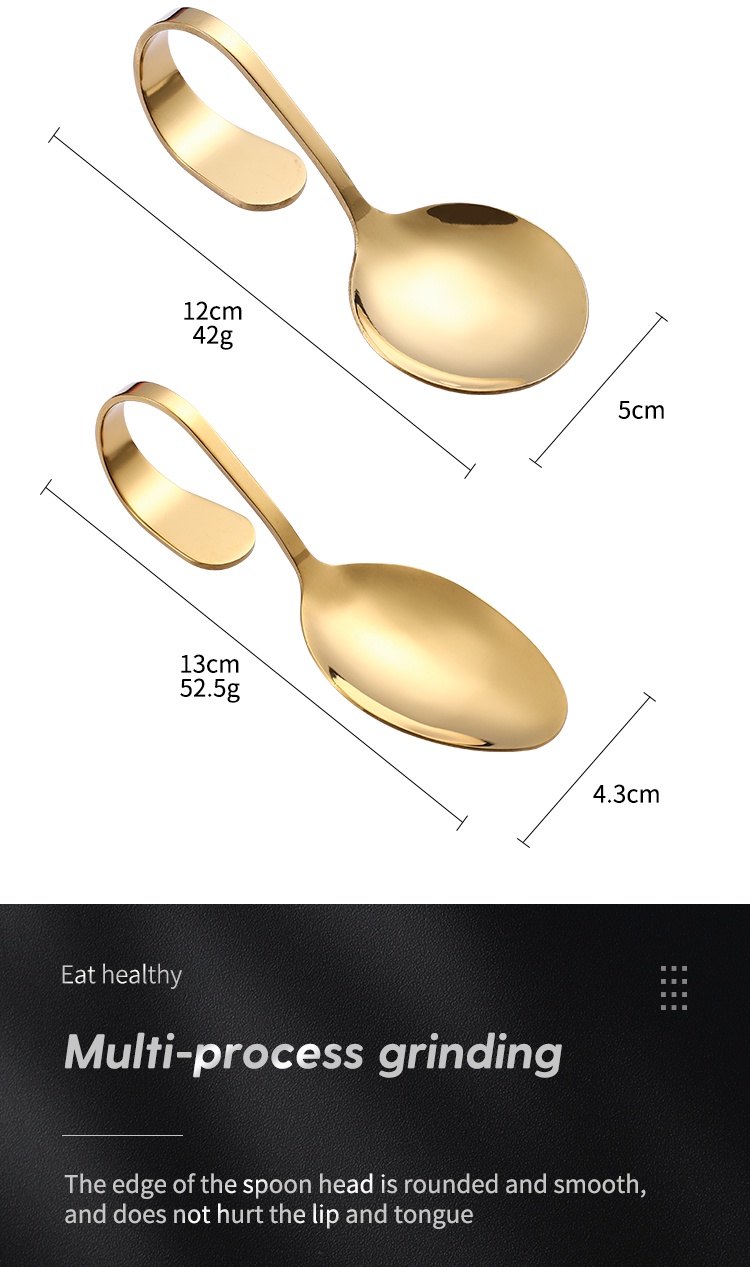 KATELV Stainless Steel Bent Handle Dinner Spoon Buffet Serving ...