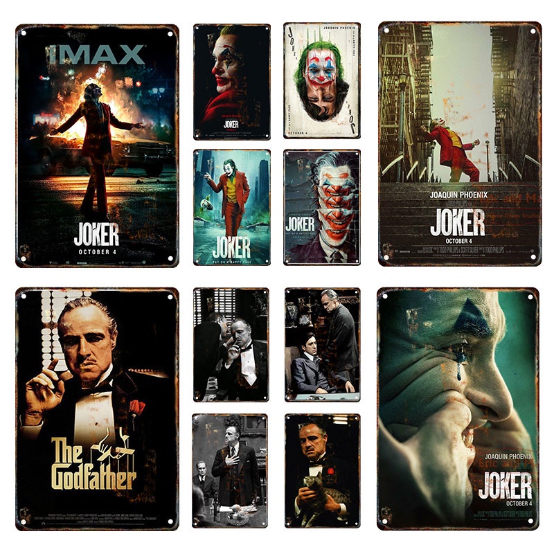 2024 Movie The Godfather Joker Decorative Plaque Tin Metal Vintage Inor ...