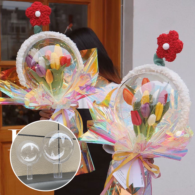 INS Transparent Ball Flower Packaging Box Clear Plastic Round Ball Ins ...