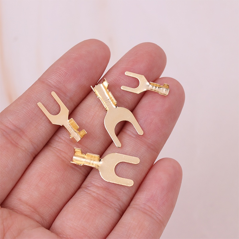 50Pcs M3 M4 M5 M6 M8 Brass Fork Spade U-Type Non-Insulated Wire ...