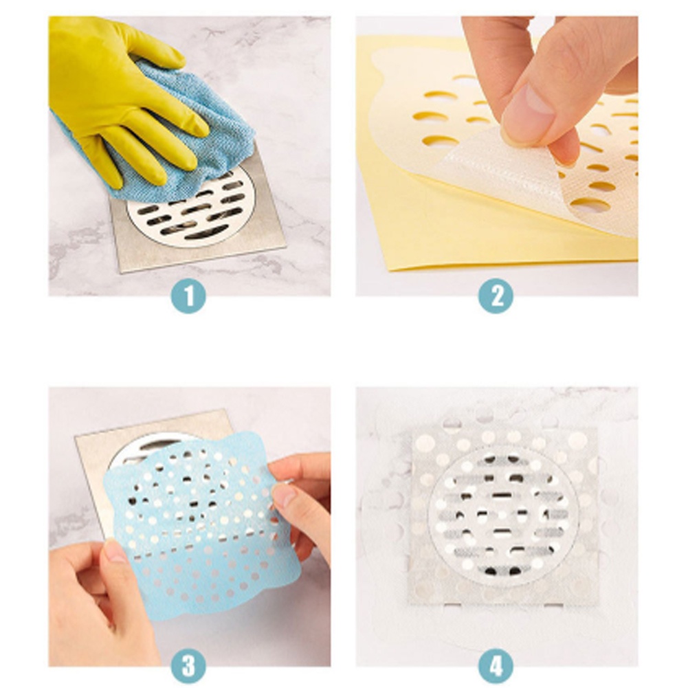 10pcs/set Disposable Floor Drain Cover Sticker Kitchen Sink Strainer ...
