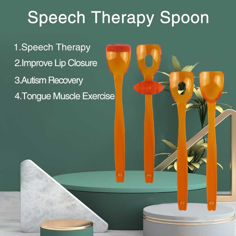EELHOE 4Pcs Speech Therapy Spoon Tongue Muscle Massage Rehabilitation ...