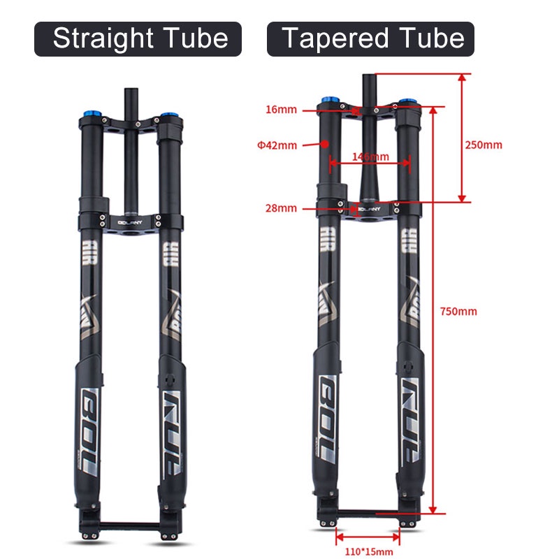 ECILY BOLANY Double Shoulder Inverted Bike Fork MTB Fork 26/27.5/29inch ...