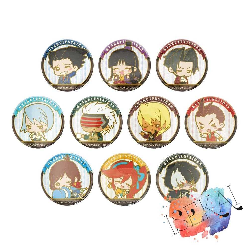 50mm Gyakuten Saiban Game Badge Ace Attorney Phoenix Wright Apollo ...