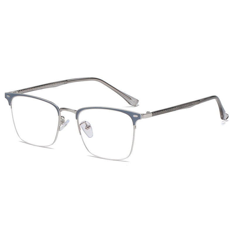 New metal TR90 meters nail square half frame glasses men's business ...