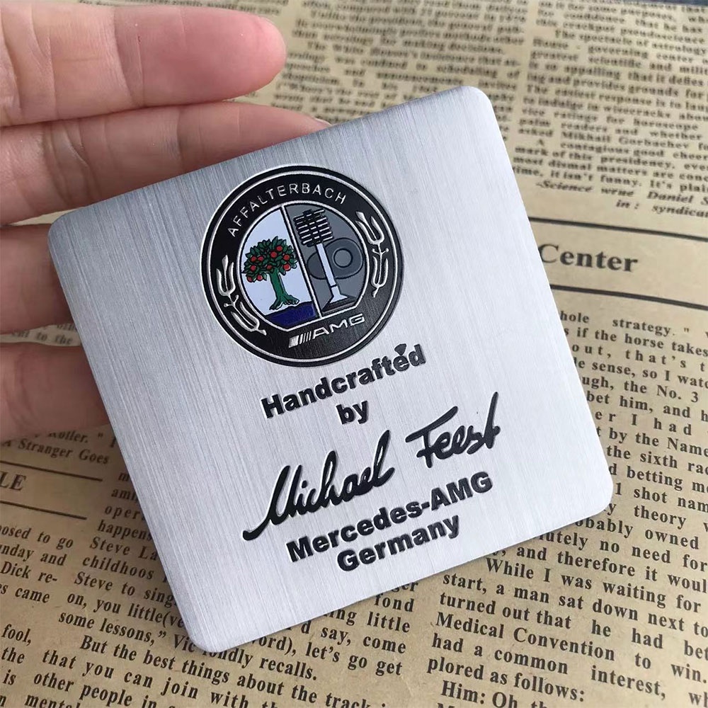 AMG Aluminum Labelling Emblems Stickers Engine Badges for Mercedes AMG ...