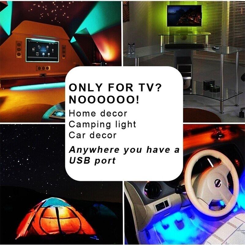 5V LED Strip Light Lampu Hiasan TV Backlight USB 2835 SMD HDTV 1M 2M 3M ...