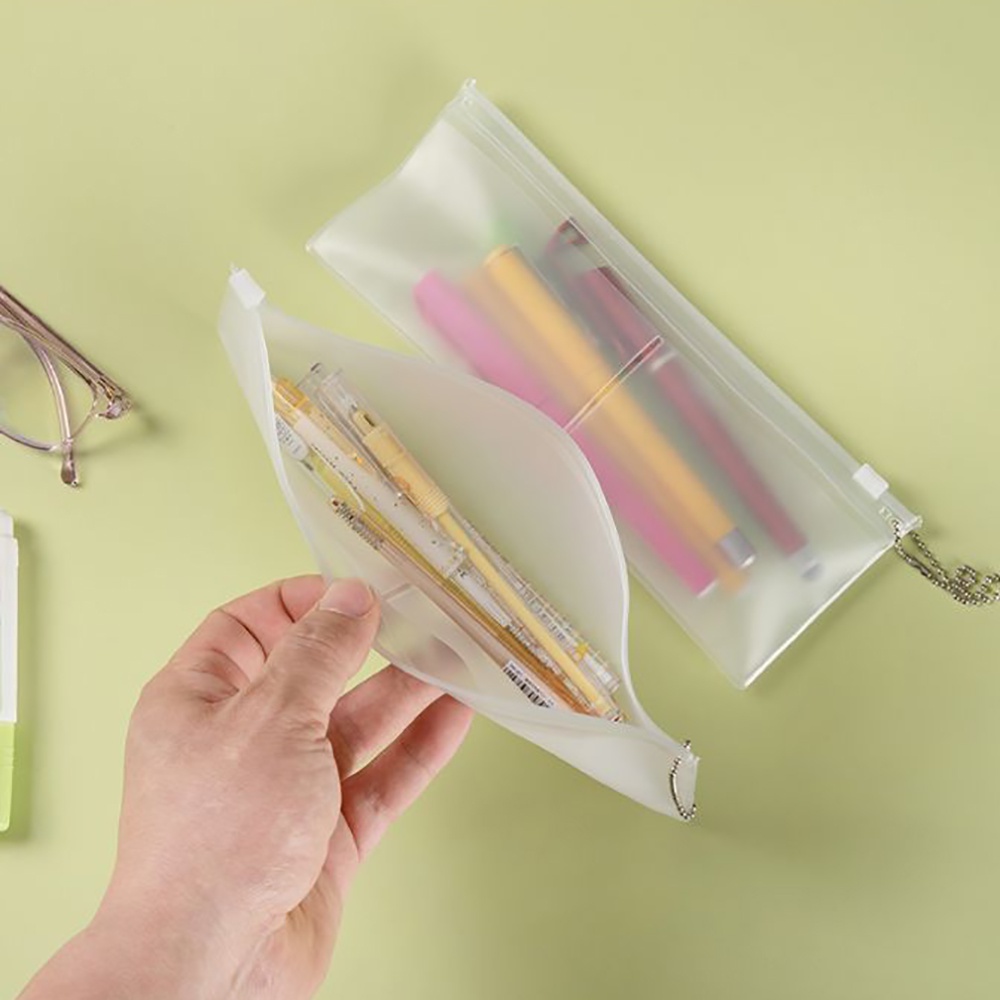 Creative Transparent Pencil Case Double Zipper PVC Waterproof Pencil ...