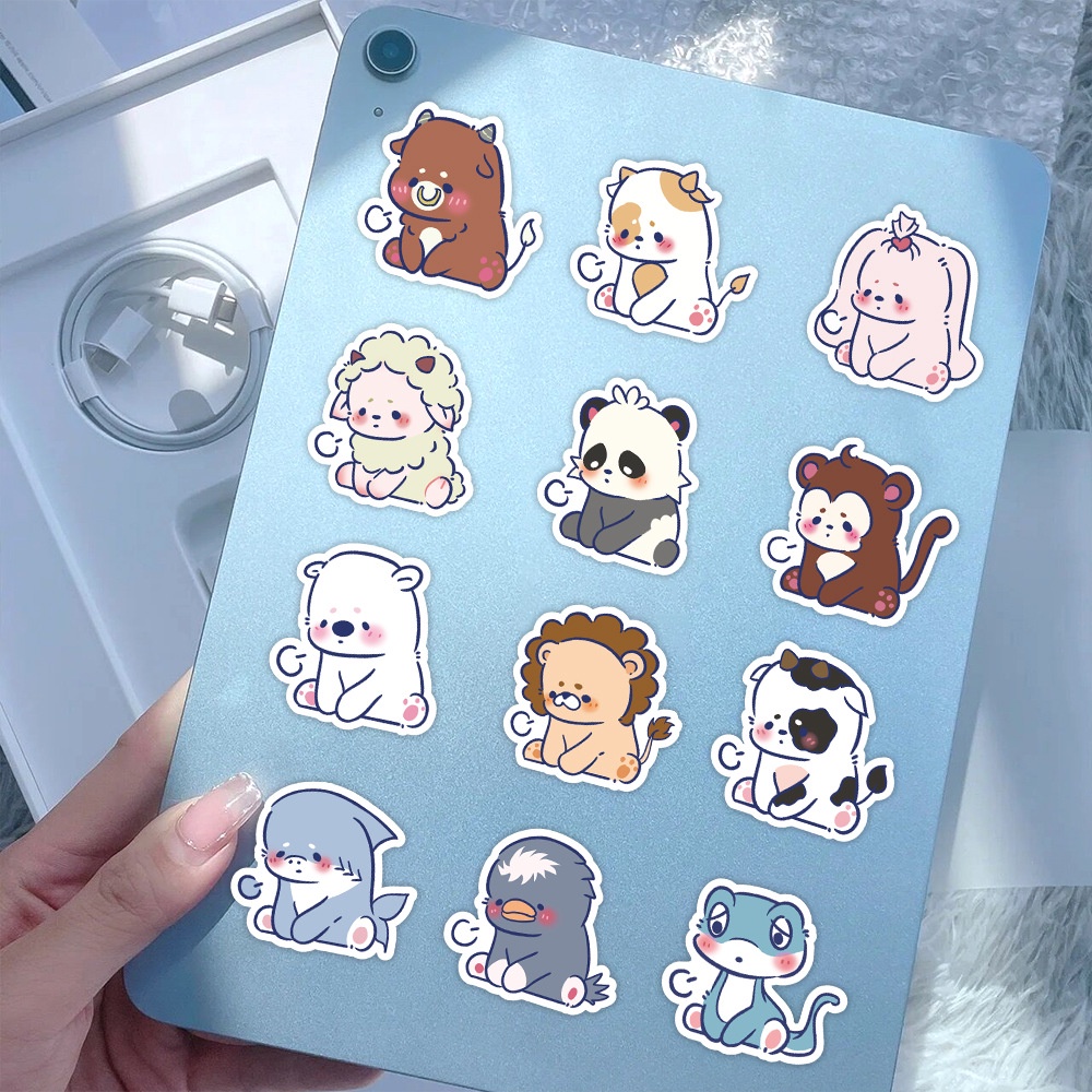 60sheets/set Stickers Sighing Baby Animals Stickers Cute Hand Account ...