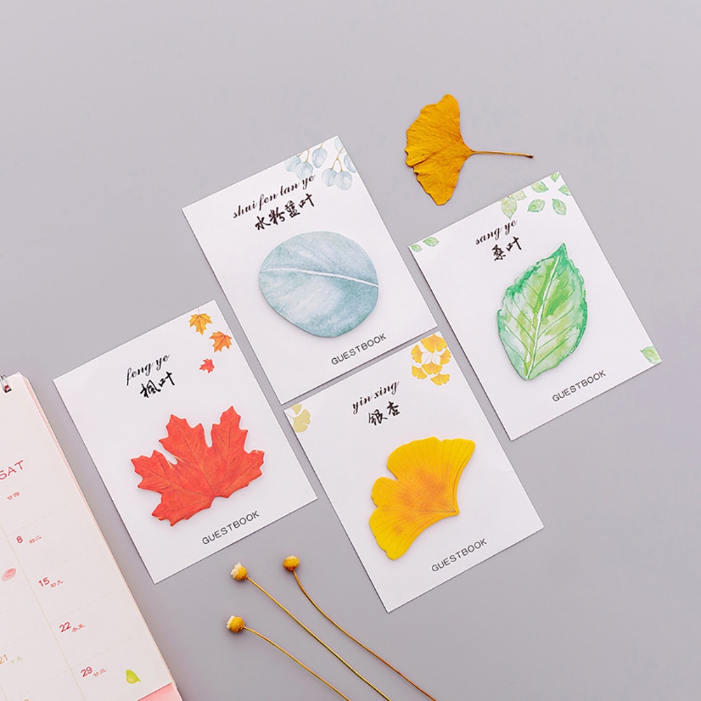 30Pcs Creative Leaf Sticky Notes Self-adhesive Schedule Memo Stickers ...