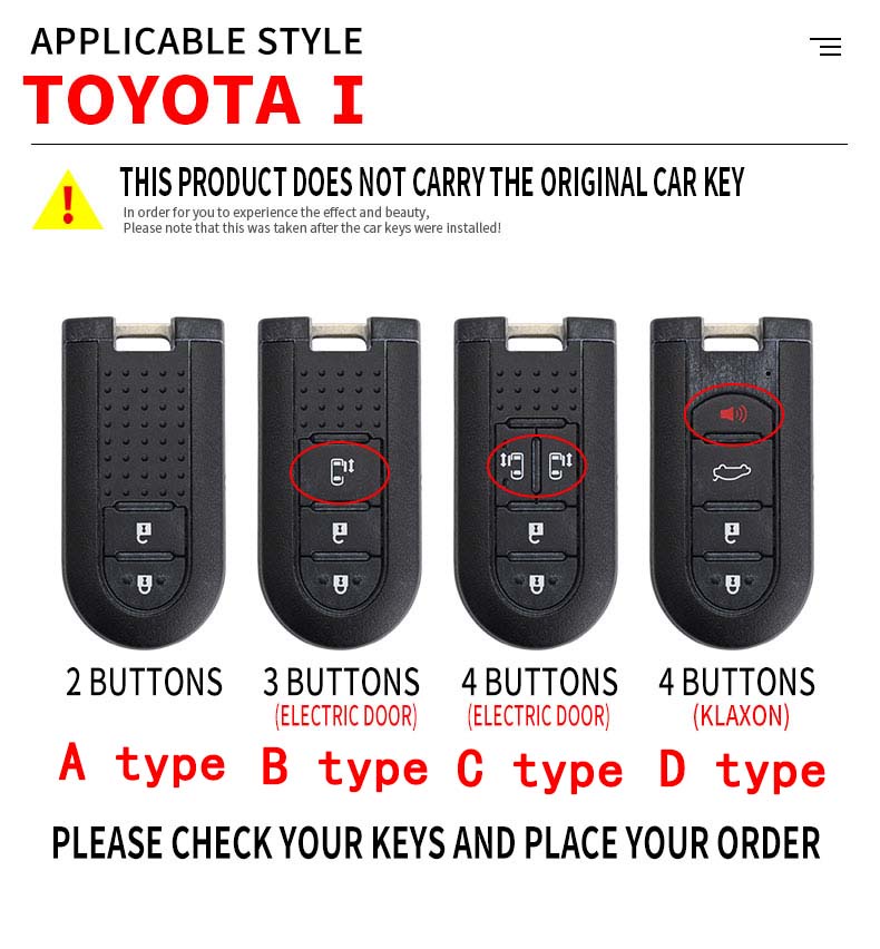 For Toyota all Rush Wigo Gen 3 Daihatsu Tanto Keyless Remote Key Cover ...