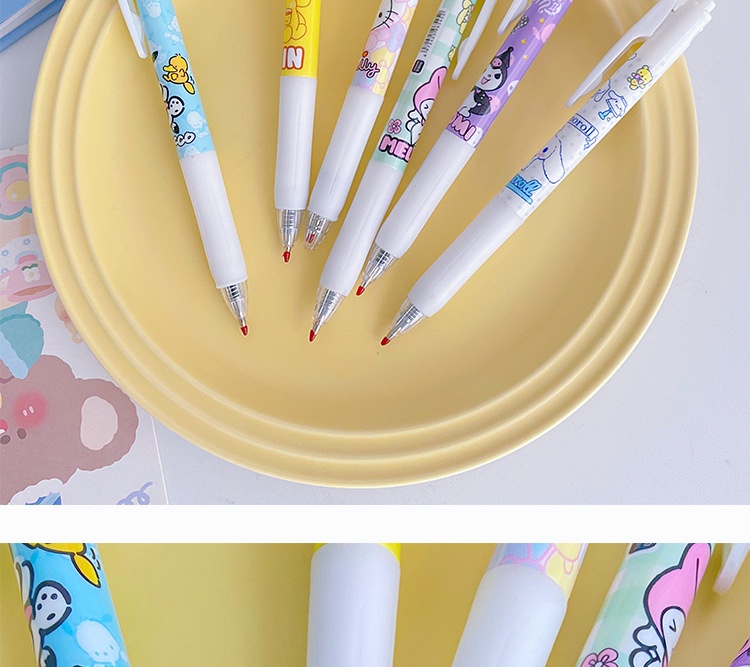 6pcs/set Press Gel Pen Set Kawaii Kotong Pudding Dog Red Feather Pen ...