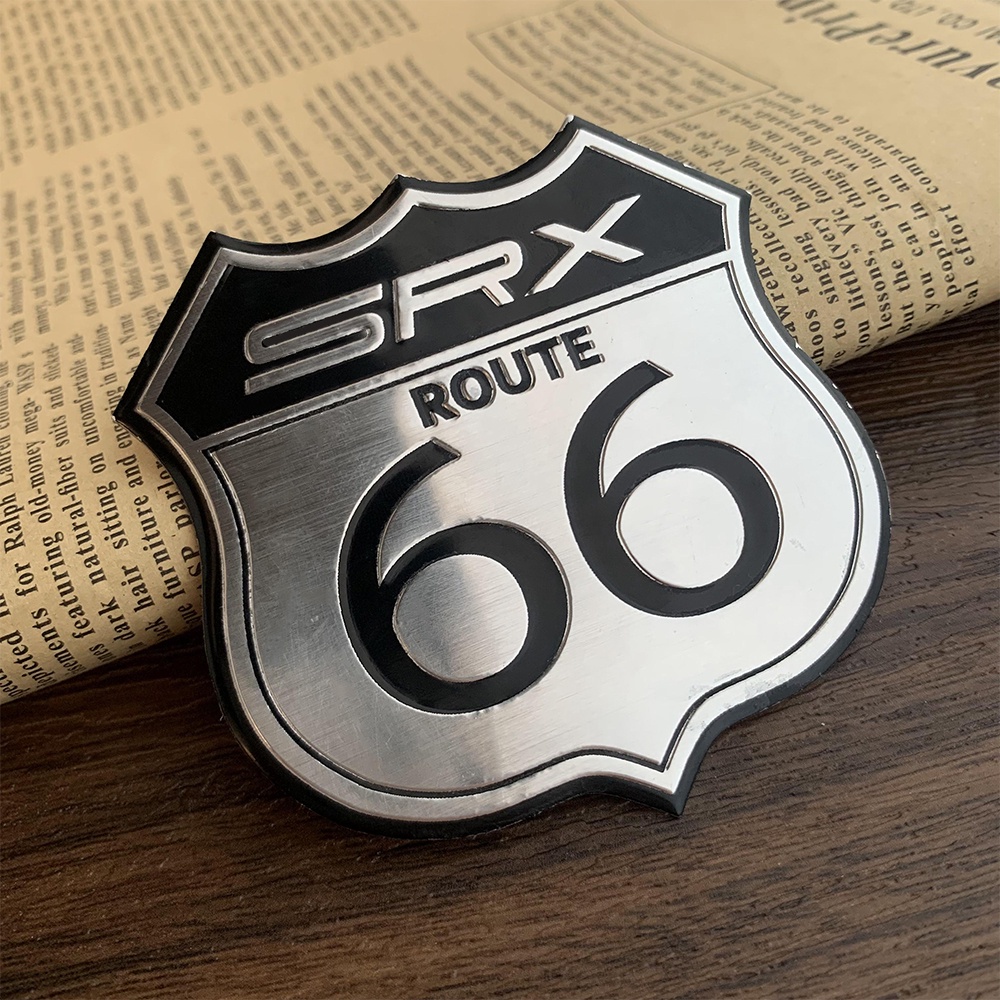 3D Motorcycle HISTORIC ROUTE 66 ROAD Embleem Badge SRX Sticker Decal ...