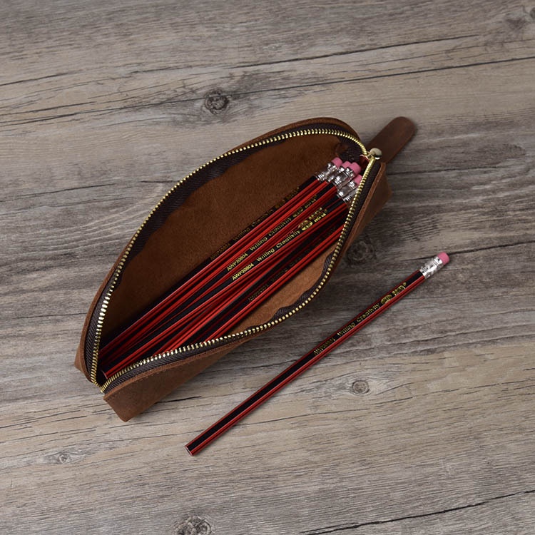 Real Leather Pencil Case fountain pen ball pen Signing pen Pouch Retro ...